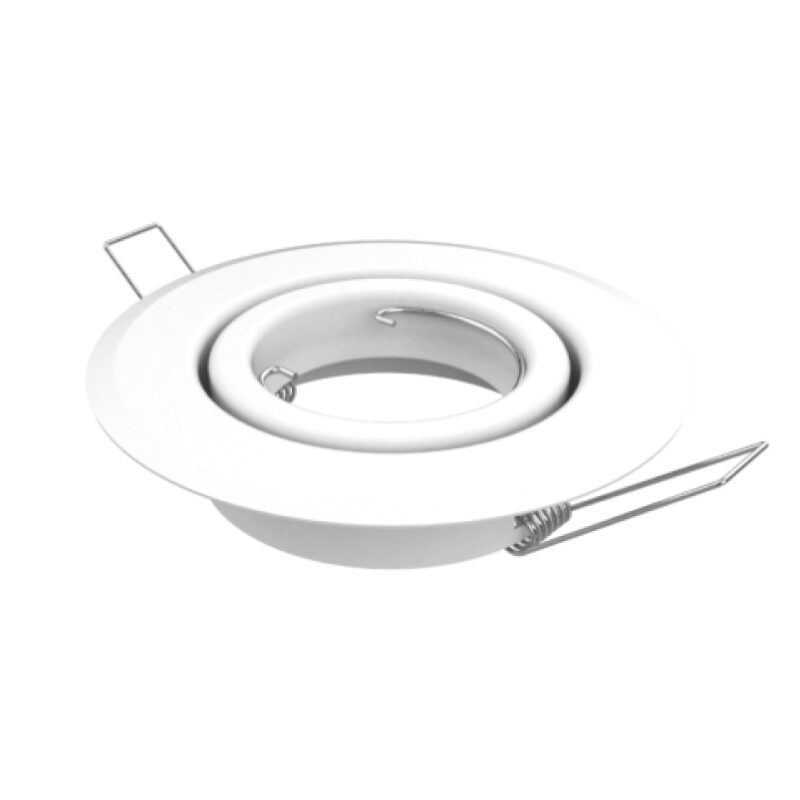 Spot de embutir móvil redondo para lámpara dicroica GU10 blanco | Electromingo