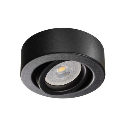 Spot semi embutido móvil redondo para lámpara dicroica negro | Electromingo